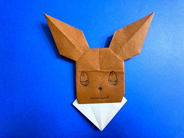 折り紙 イーブイ（ポケモン）の簡単な作り方～How to make an easy origami Eevee（Pokemon）～｜簡単折り紙教室